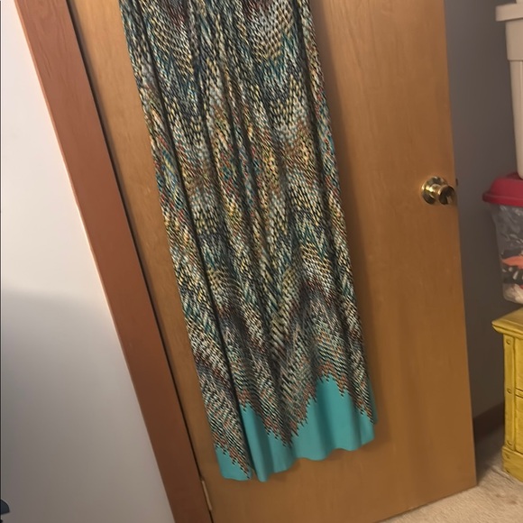 Glamour | Dresses | Glamour Blue And Brown Sleeveless Maxi Sundress ...